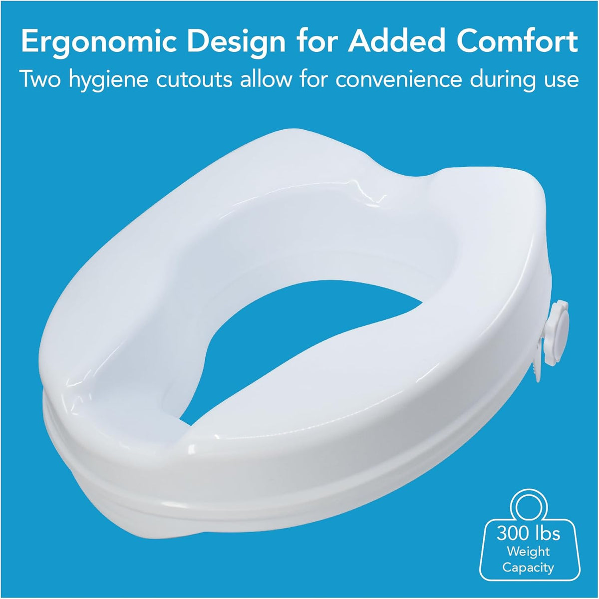 Carex Safe-Lock 2-inch Raised Toilet Seat