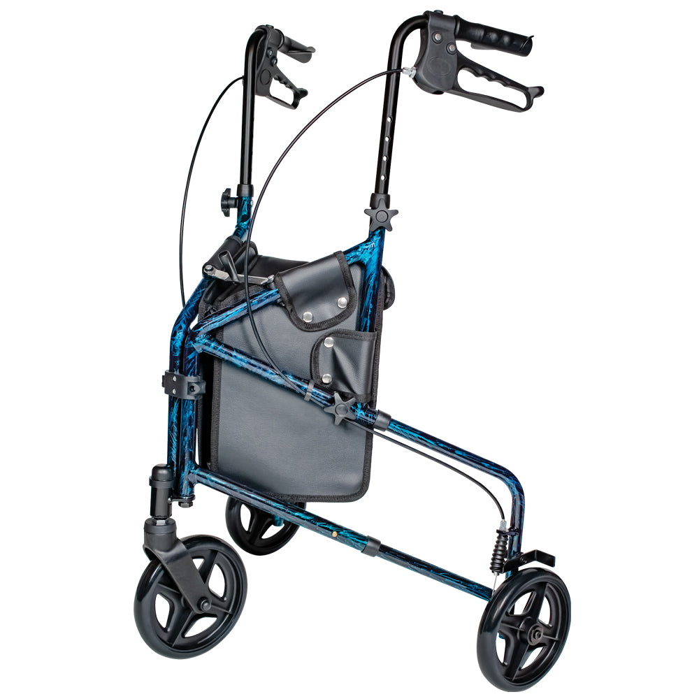 Carex Trio Rolling Walker - Three Wheel Walker with Storage Bag
