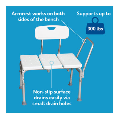 Carex Classics Transfer Bench for Bath Safety and Independence