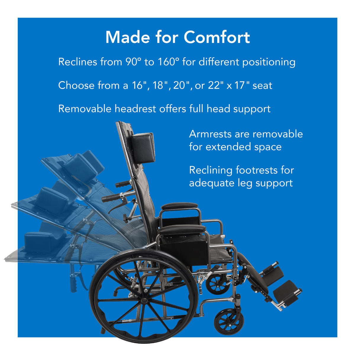 ProBasics Reclining Wheelchair - Removable Arms & Elevating Legrests– Carex