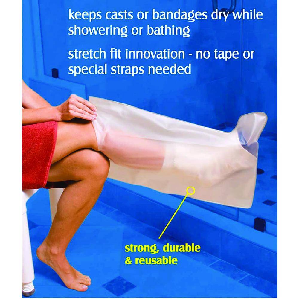 Carex E-Z Stretch Leg Cast Cover for Shower - Waterproof - Reusable