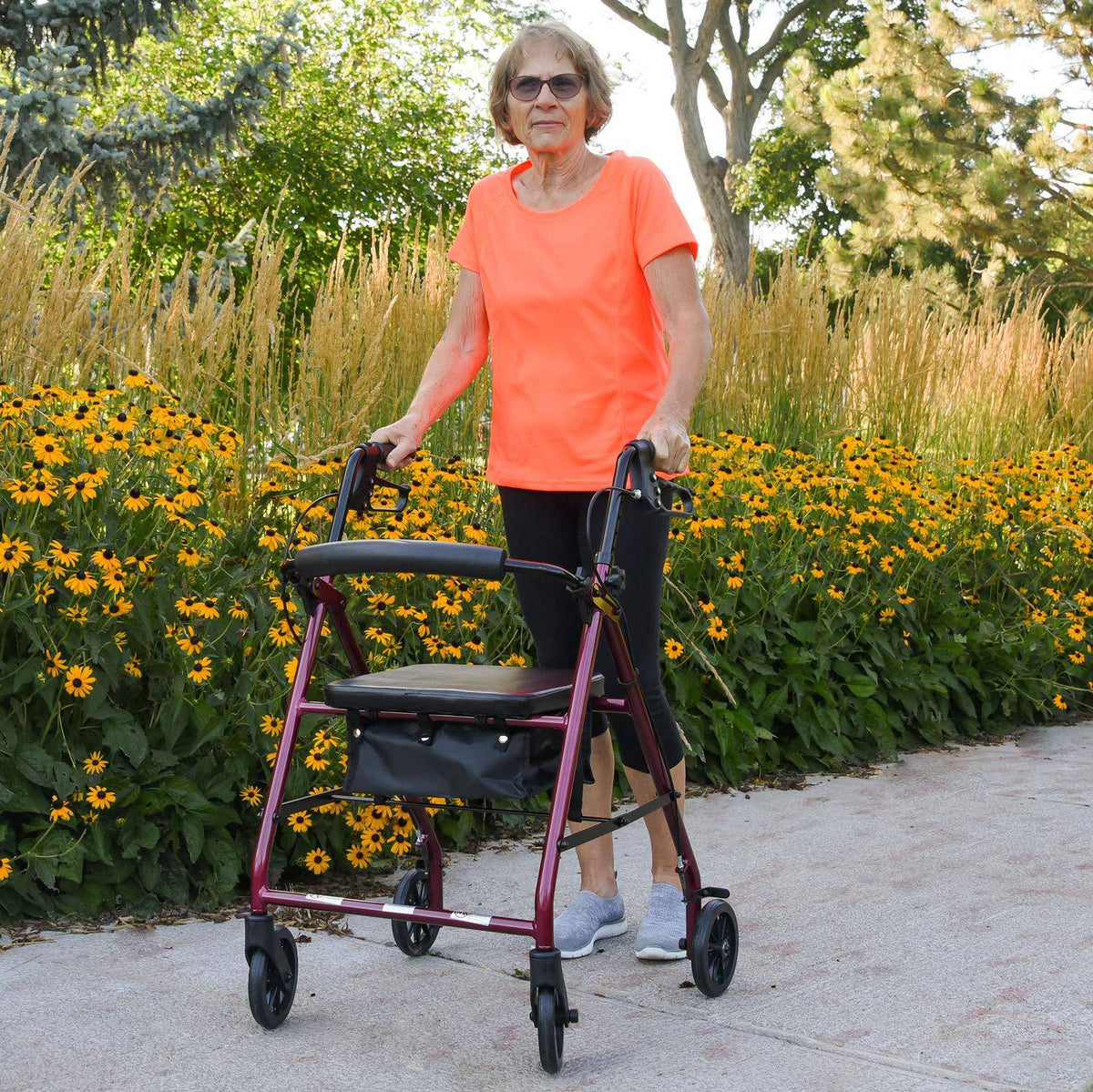 ProBasics Aluminum Rollator with 6" Wheels, 300 lb Weight Capacity– Carex