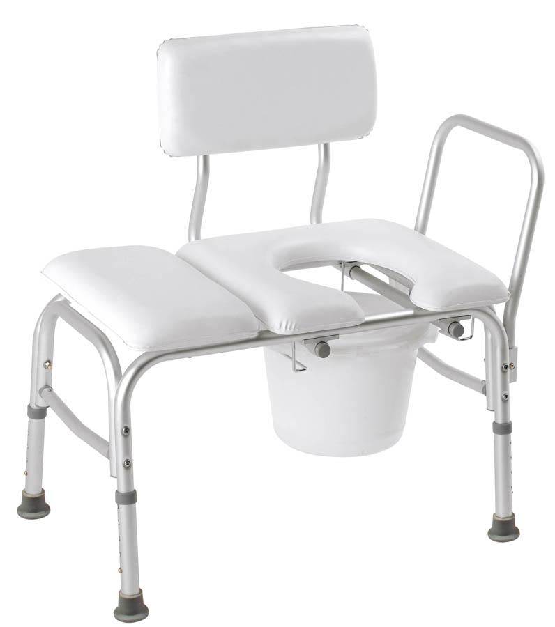 Carex Deluxe Padded Transfer Bench w/ Opening & Bucket