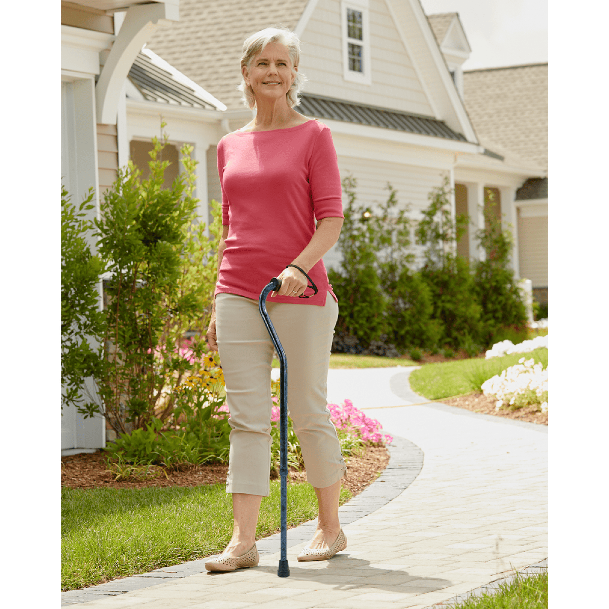 Carex Designer Offset Walking Cane - 8 Color Options